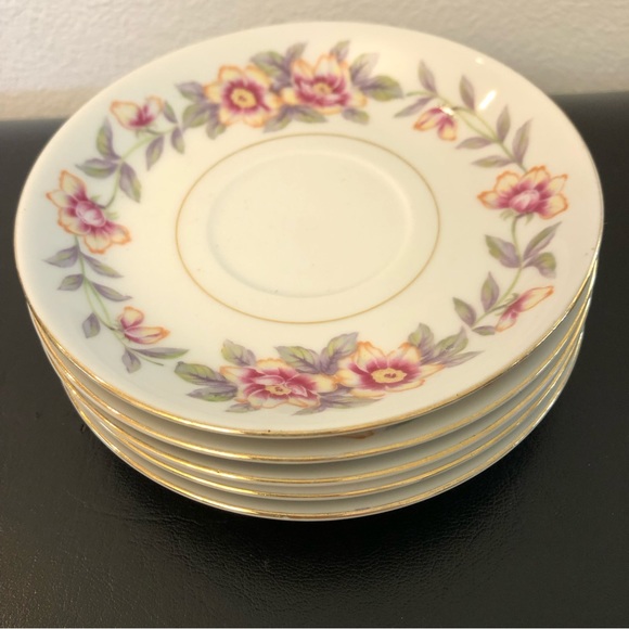 Kitchen | Set Of 5 Regal China Sharon Multiple Pieces Flowers Gold ...